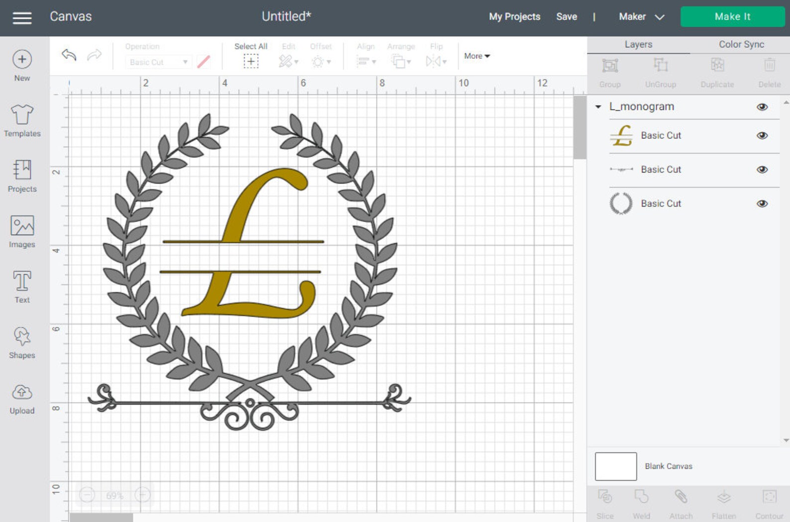 L Split Monogram SVG DXF Pngcan Be Used in Cricut Cameo - Etsy
