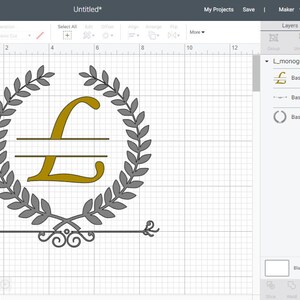 L Split Monogram, SVG, DXF, Png,can Be Used in Cricut, Cameo, Frames ...