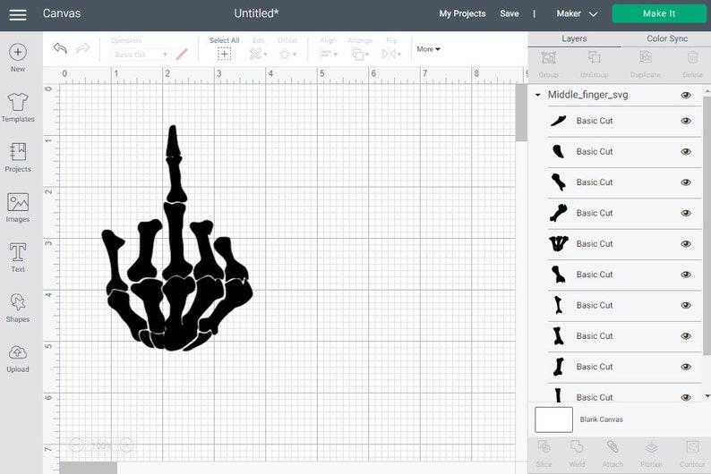 Middle Finger SVG Dxf Png Cricut Cameo Bone Hand - Etsy Canada