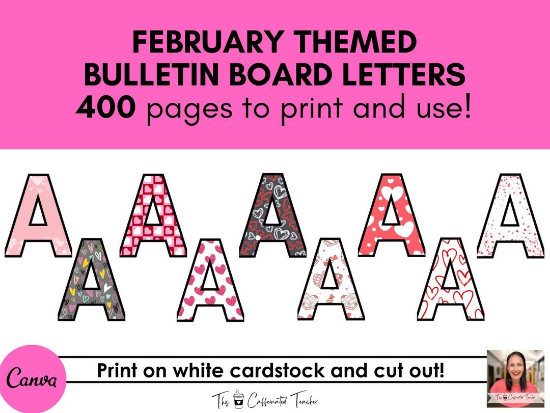 February Valentine Bulletin Board Letters: Teacher Classroom Decor ...