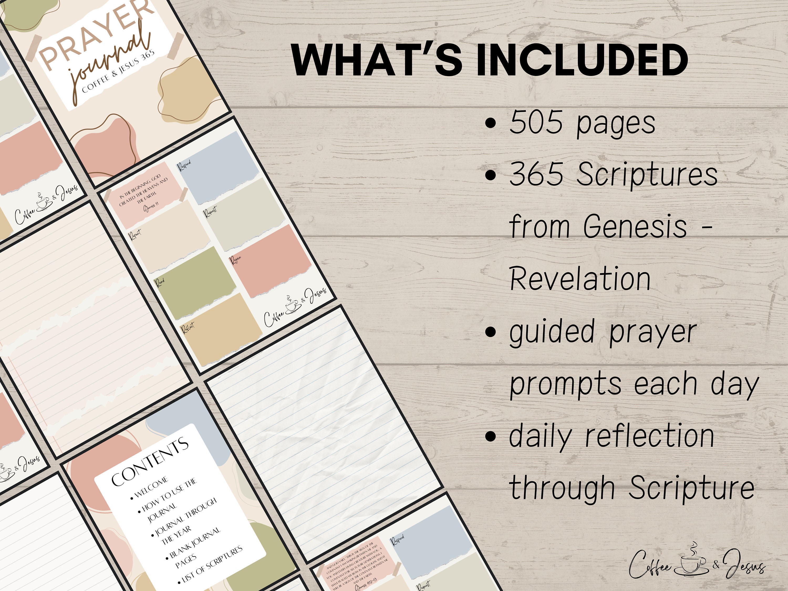 365 Day Prayer Journal, Undated Prayer Journal, Printable Digital ...