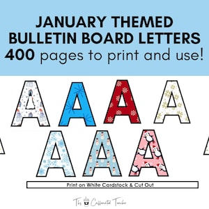 Winter Bulletin Board Letters: January Theme, Teacher Classroom Decor ...