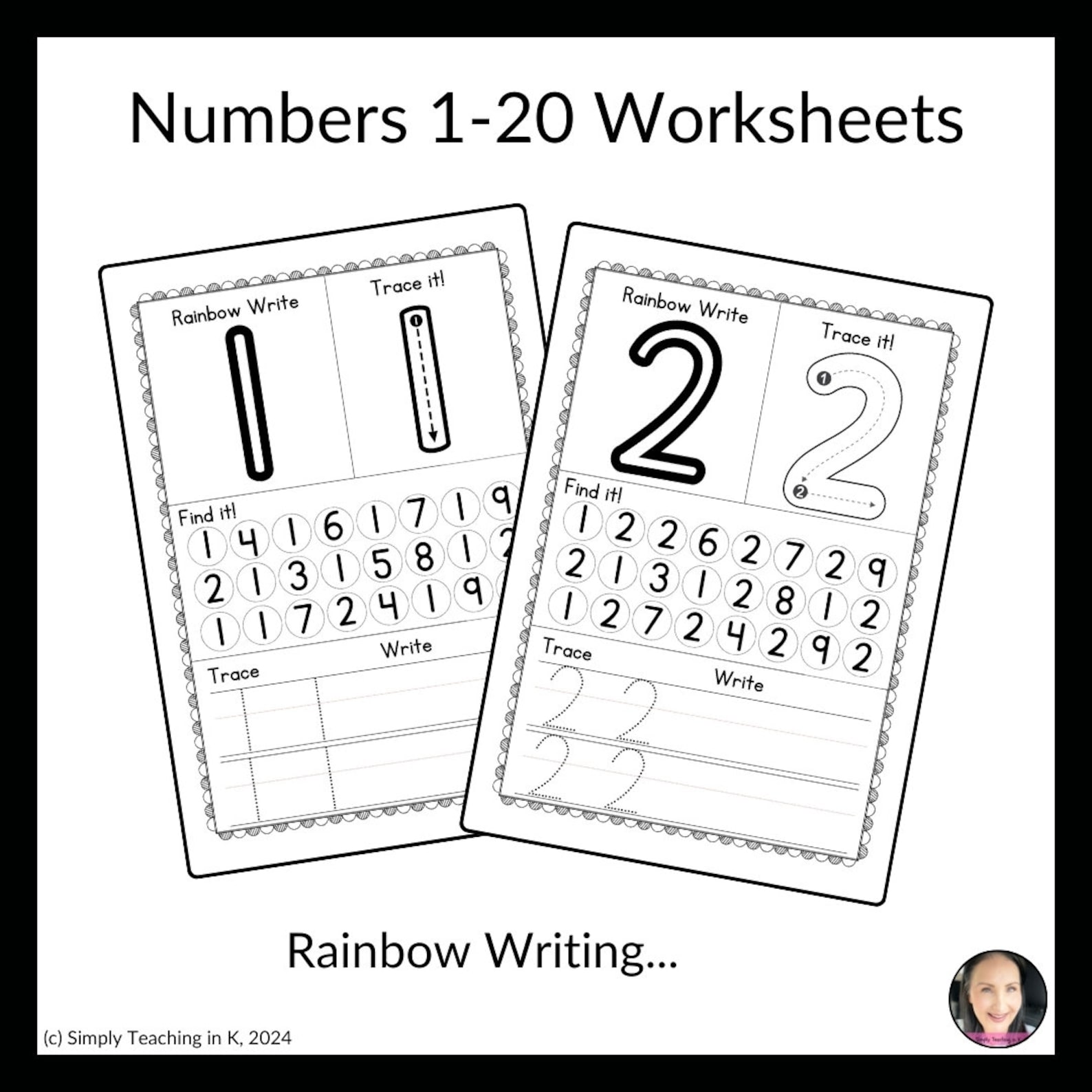 Numbers 1-20 Practice Trace, Write, and Identify Numbers 1-20 ...