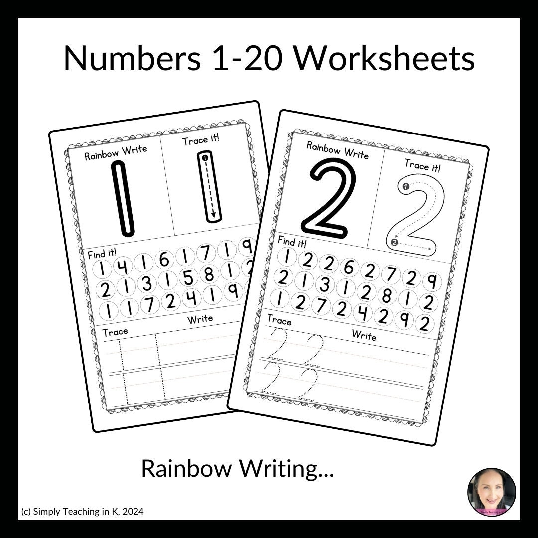 Numbers 1-20 Practice Trace, Write, and Identify Numbers 1-20 ...