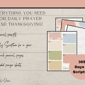 365 Day Prayer Journal: Bible Study Guide (digital Download) - Etsy