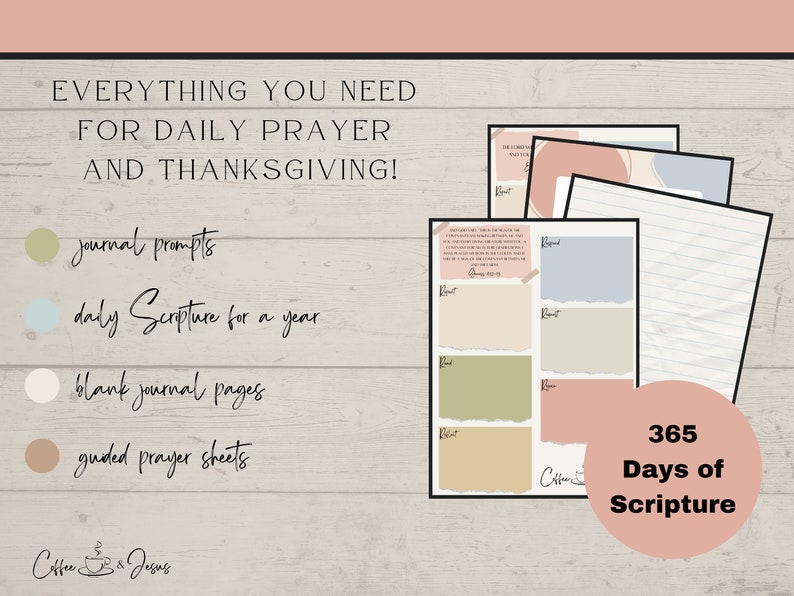 365 Day Prayer Journal: Bible Study Guide (digital Download) - Etsy