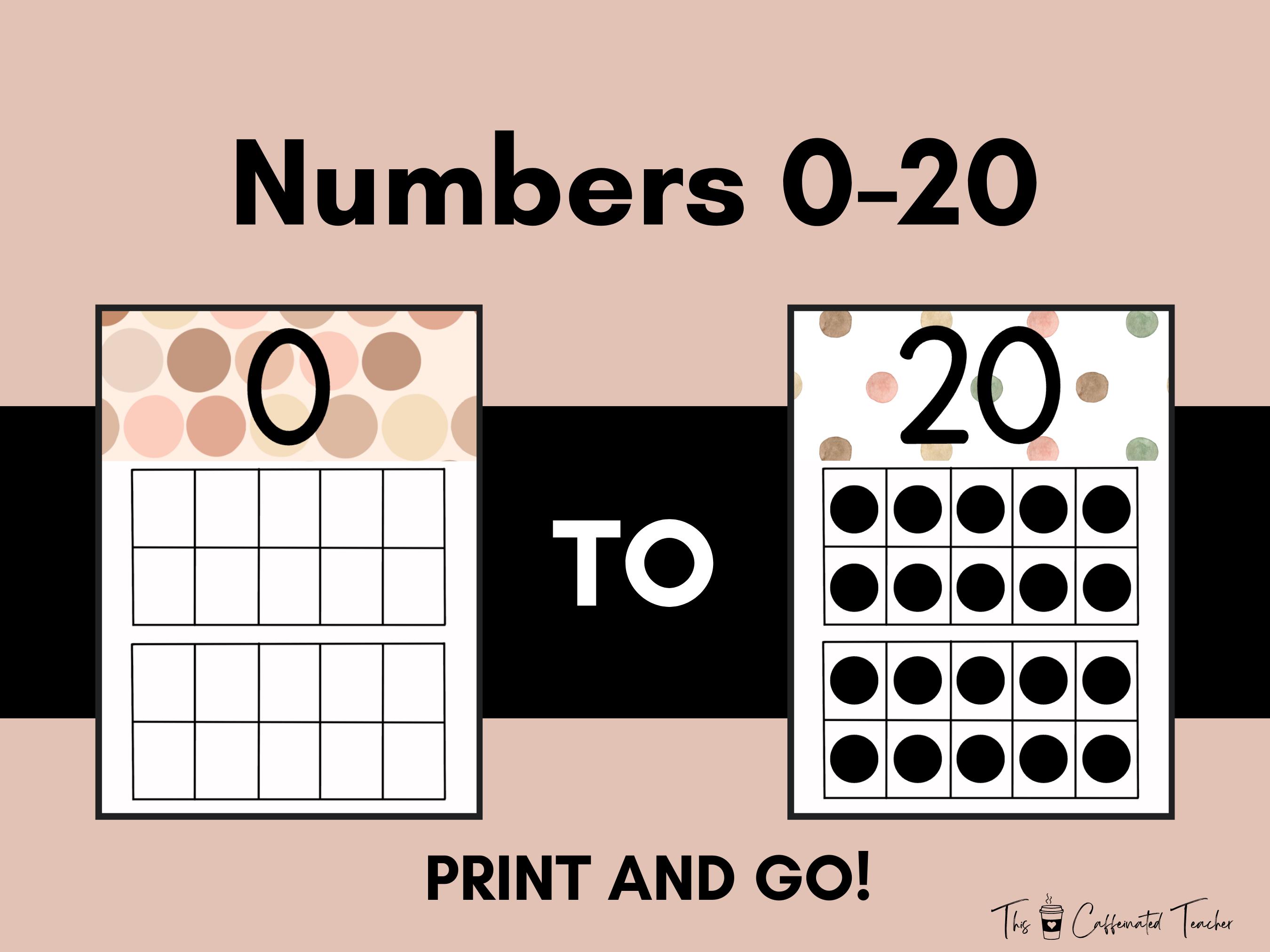 Bulletin Board Numbers Printable Numbers With Ten Frames Teacher Decor ...