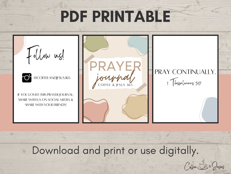365 Day Prayer Journal: Bible Study Guide (digital Download) - Etsy