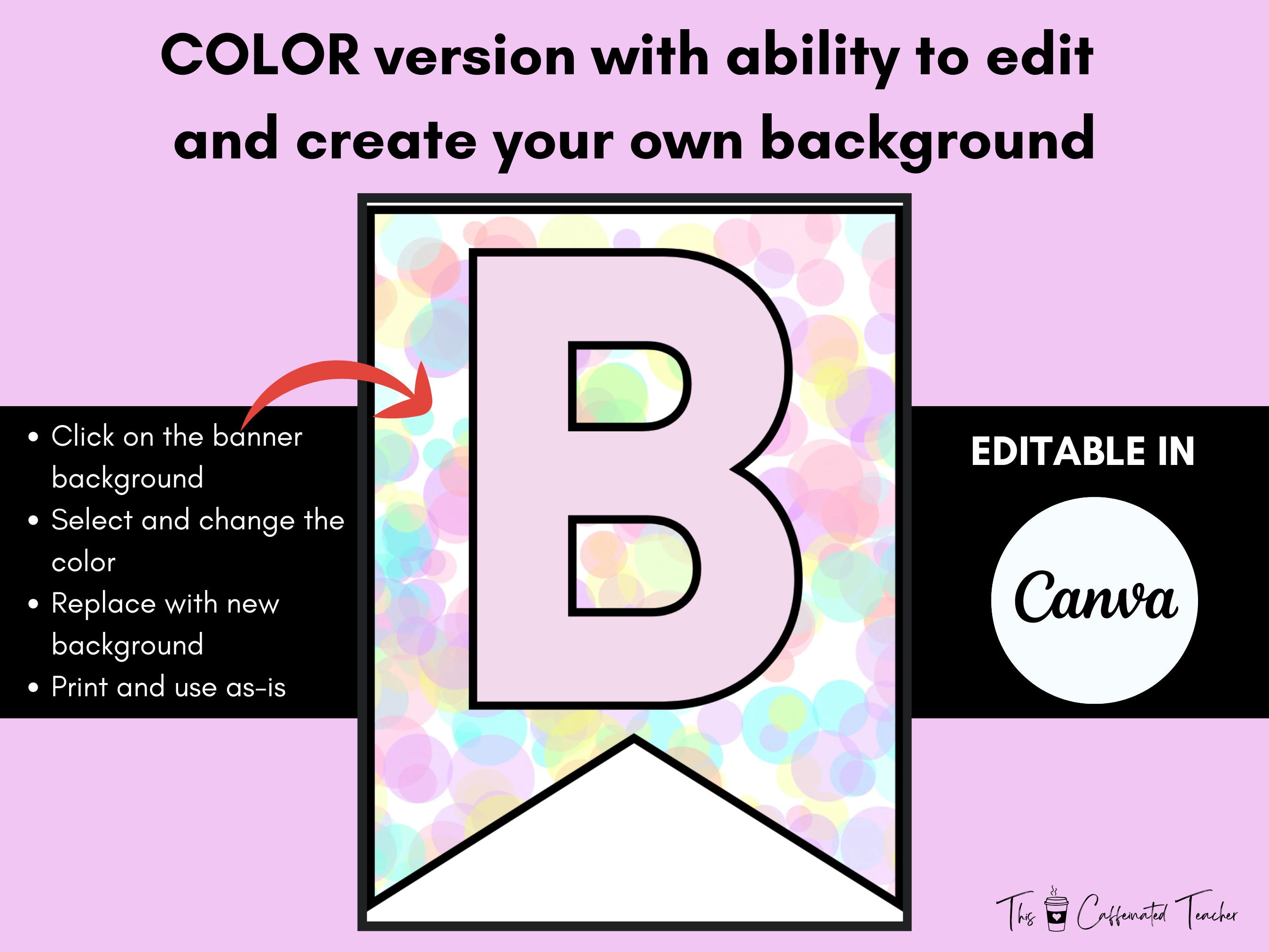 Editable Classroom Banner Template: Teacher Decor (canva File) - Etsy