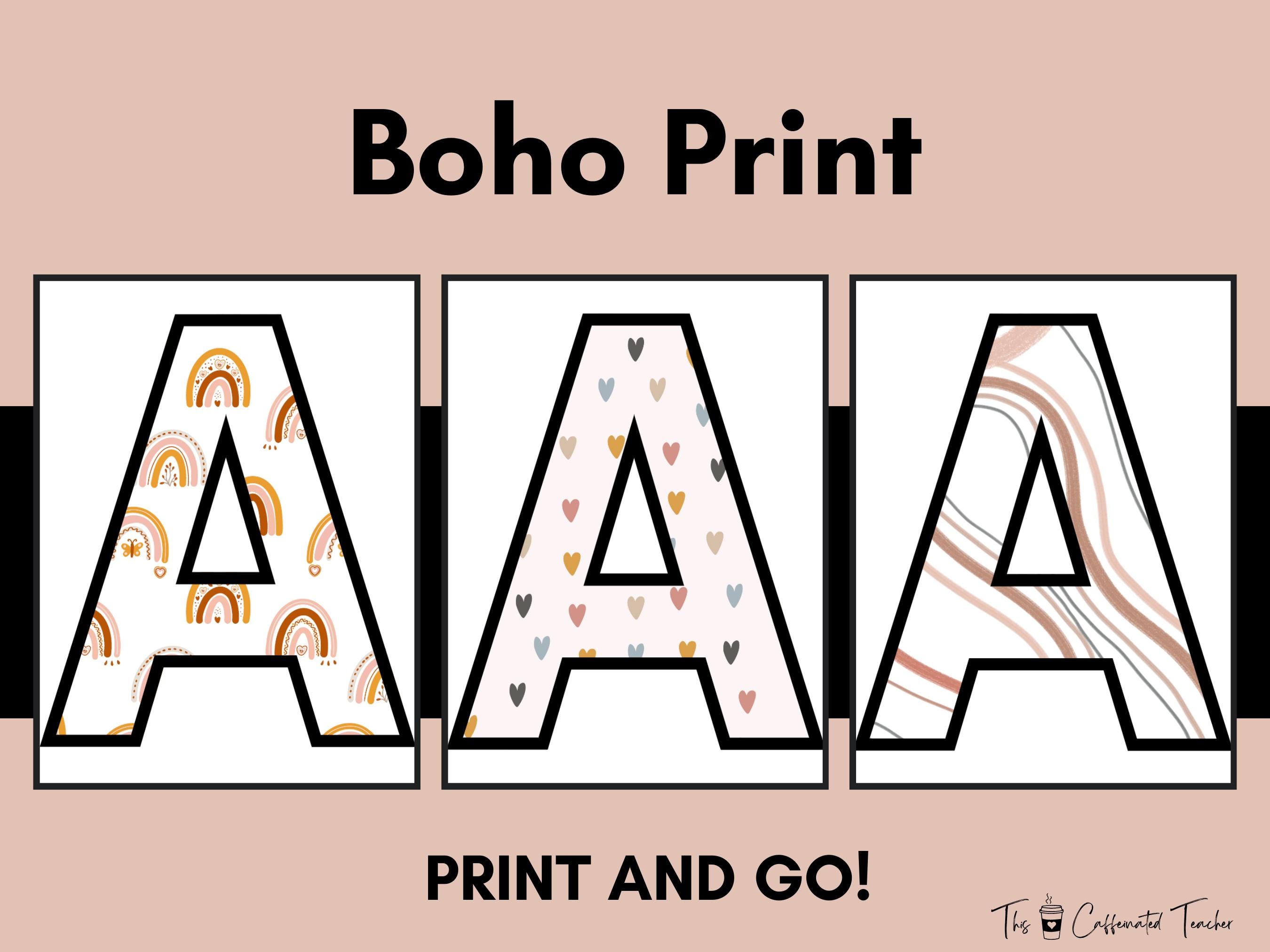 Boho Bulletin Board Letters: Printable Teacher Decor (digital Download ...