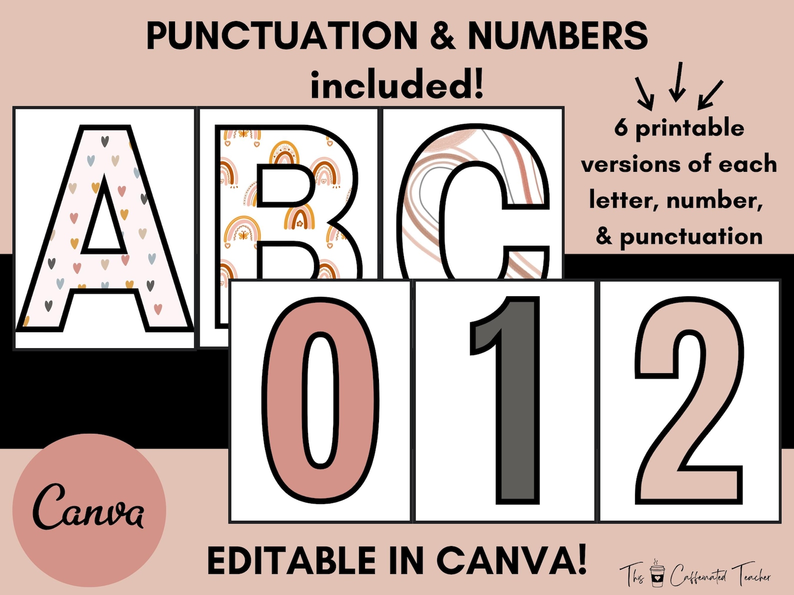 Boho Bulletin Board Letters: Printable Teacher Decor (digital Download ...