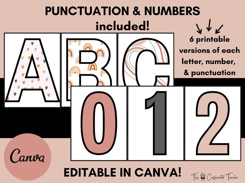 Boho Bulletin Board Letters: Printable Teacher Decor (digital Download ...