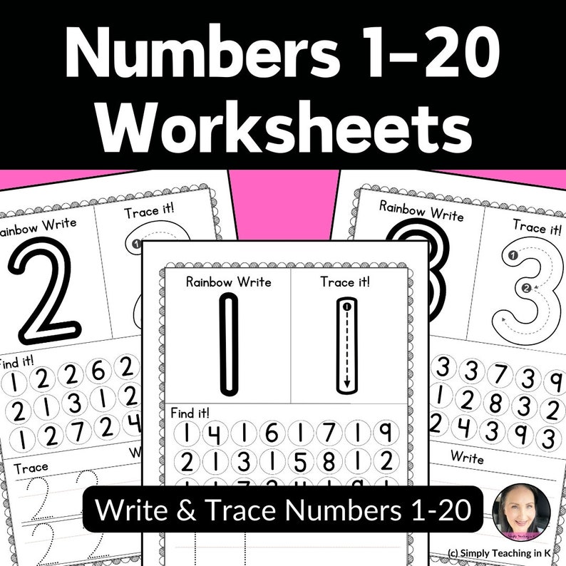Numbers 1-20 Practice Trace, Write, and Identify Numbers 1-20 ...