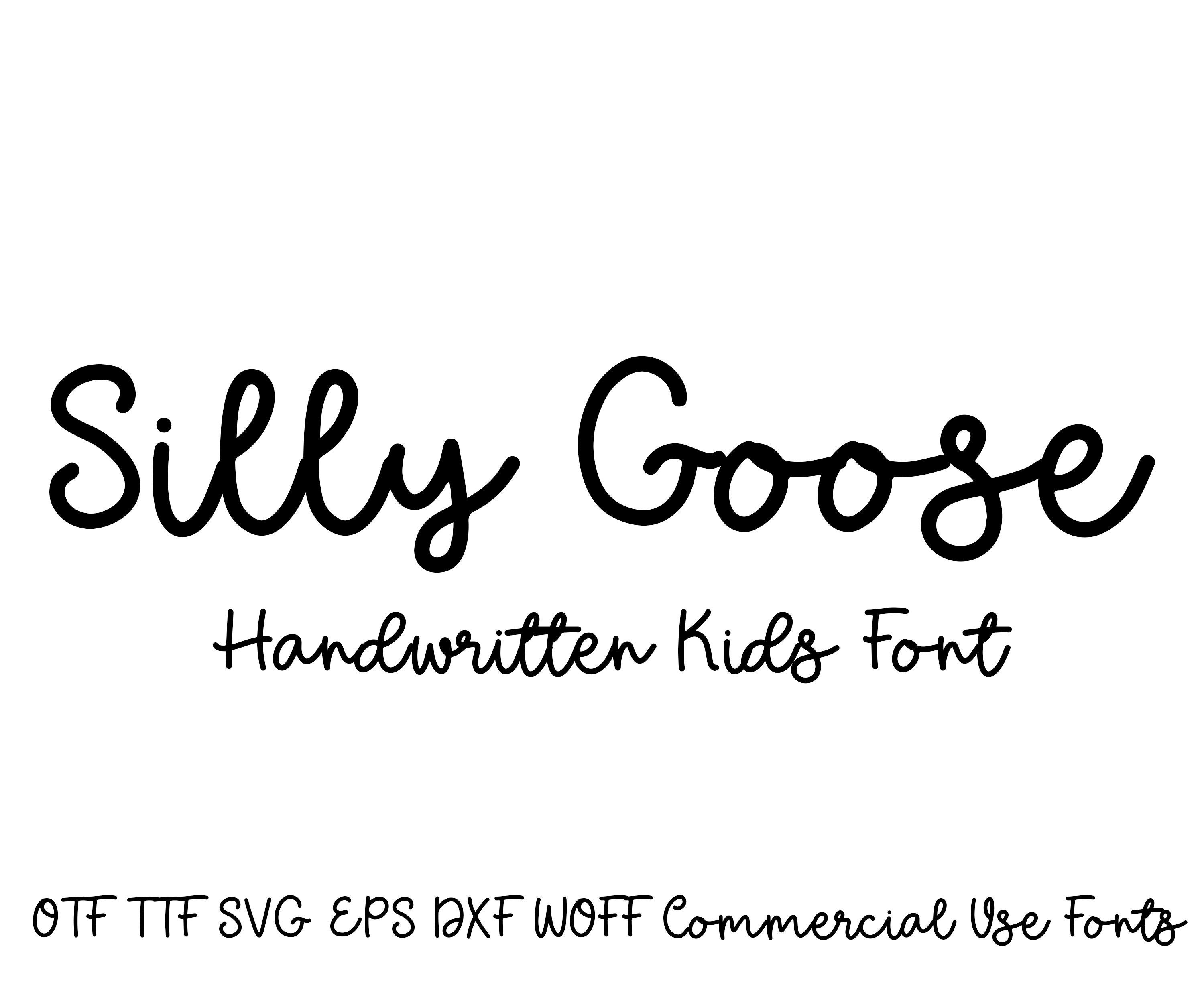 Silly Goose handwritten Kids Font Etsy silly-goose-handwritten-kids-font-etsy