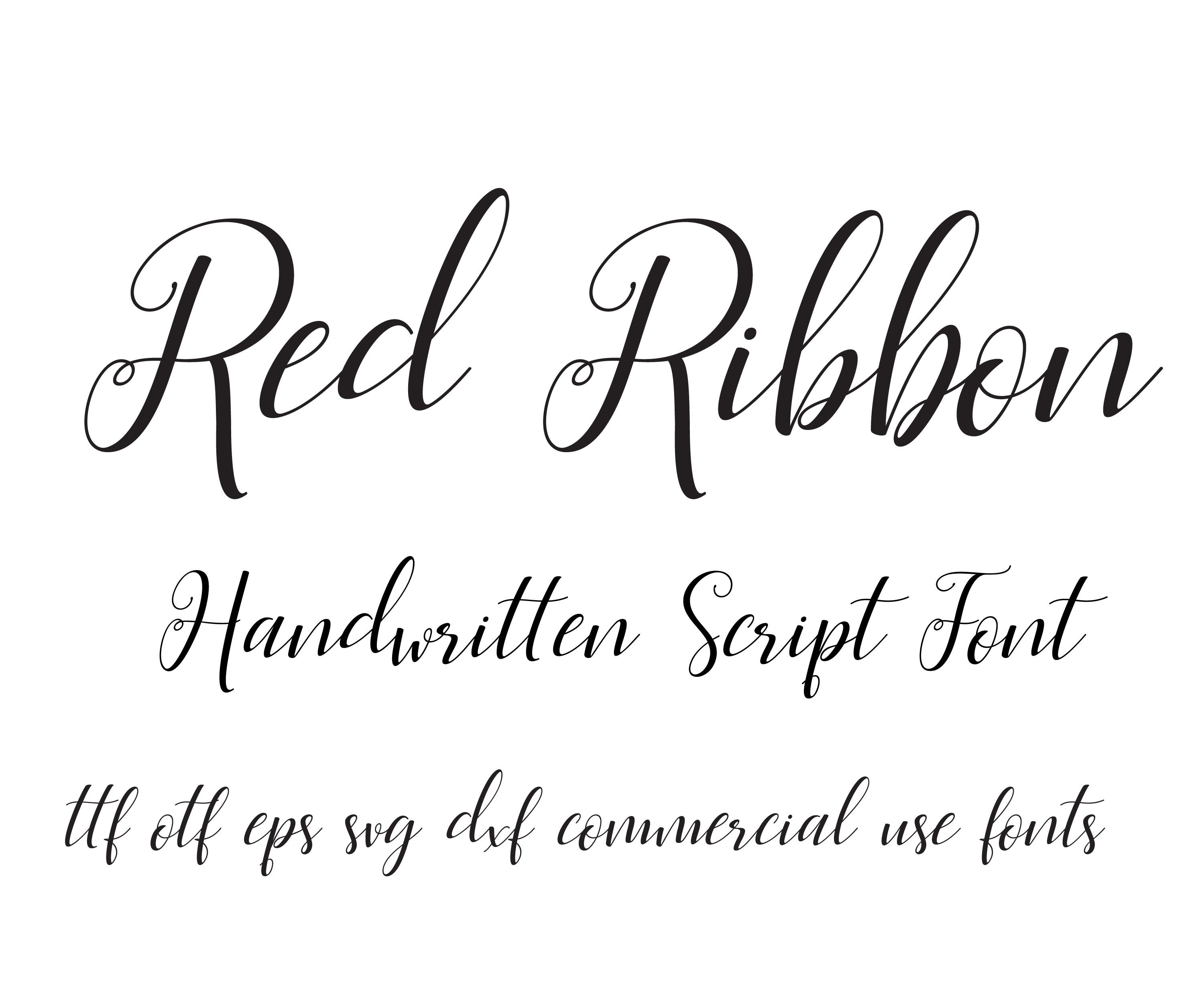 Red Ribbon-script Font otfttfsvgepsdxffont Svgfont - Etsy