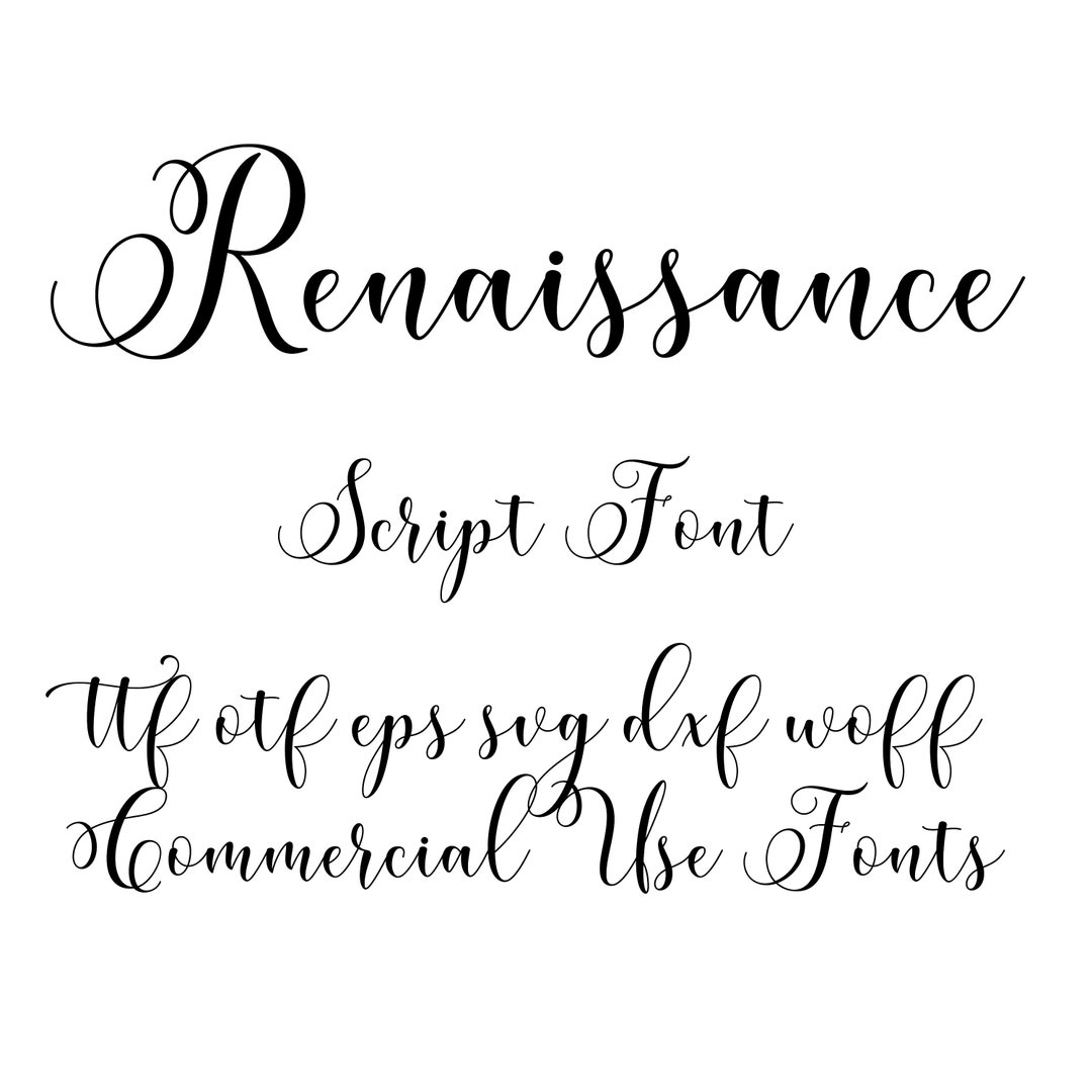 Renaissance-script Fontotfsvgepssvgdxfwoffcricut - Etsy Australia
