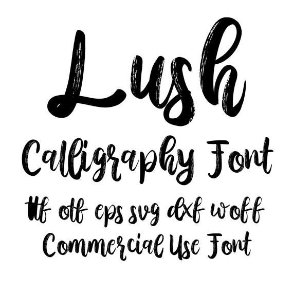Lush-calligraphy Fontotfsvgepssvgdxfwoffcricut - Etsy
