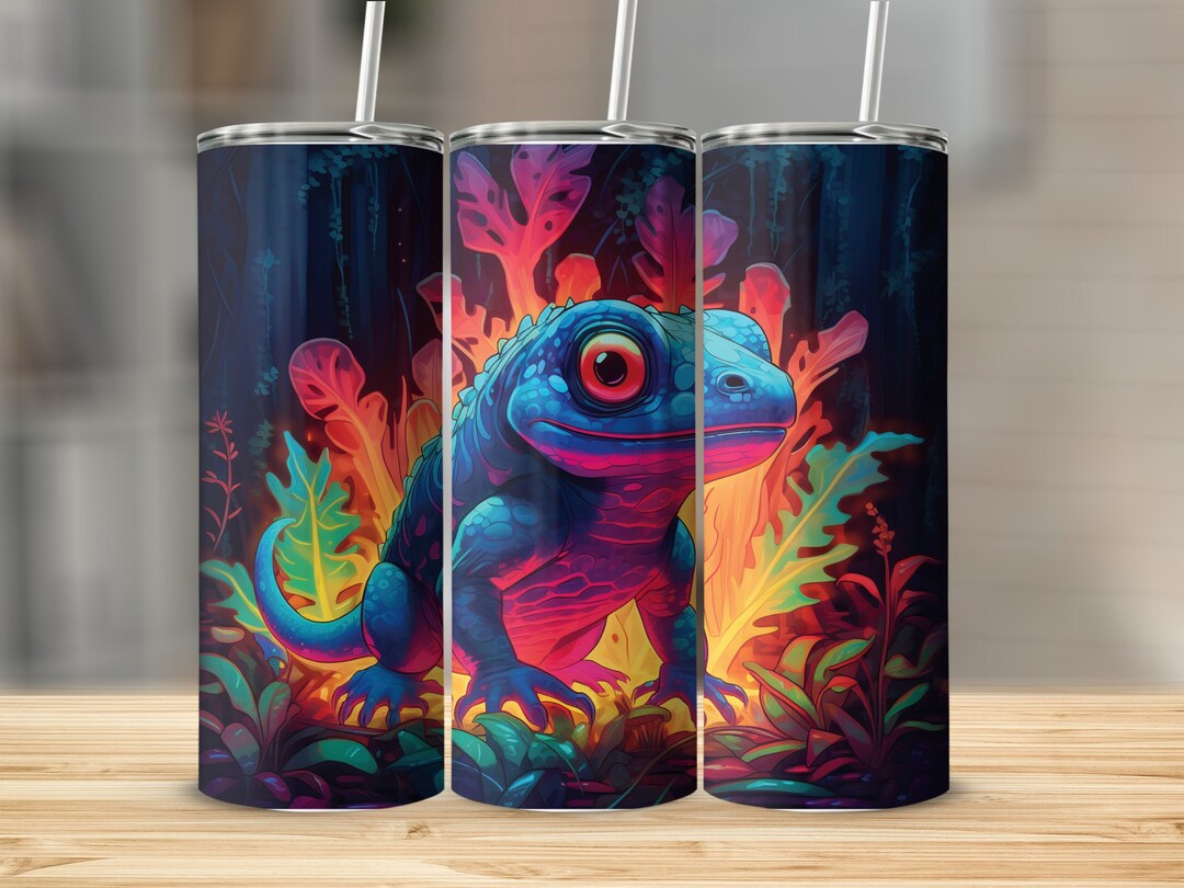 Neon Salamander 20 Oz Tumbler Wrap Sublimation Design PNG - Etsy