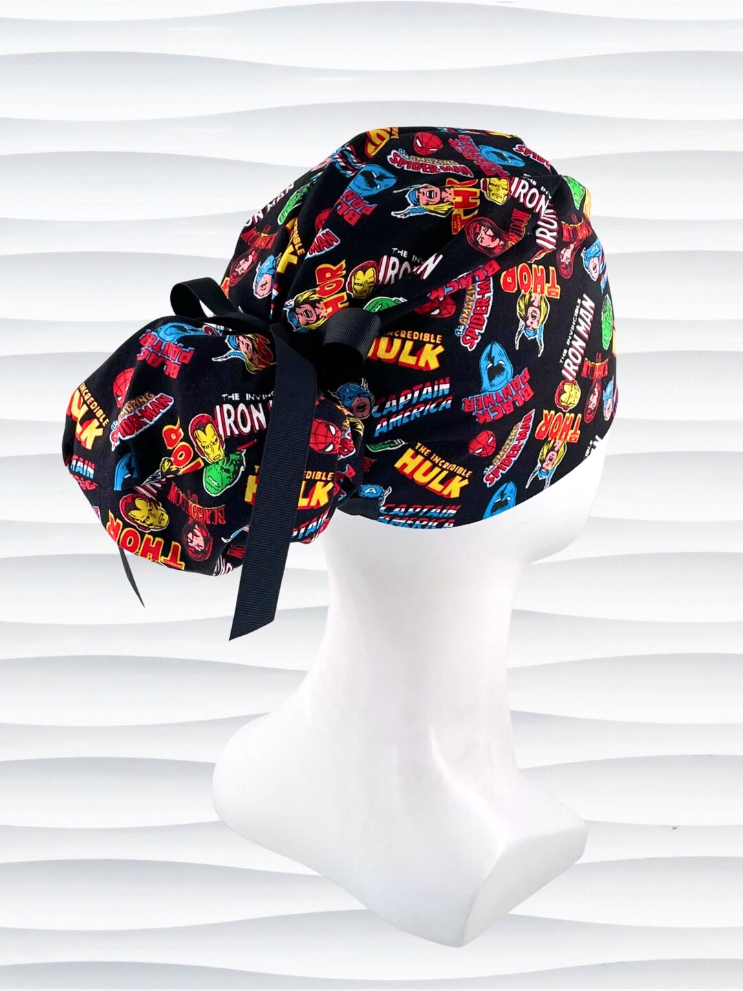 Jumbo Marvel Pony Scrub Cap for Long Hair Locs Box Braids Twists, Satin ...