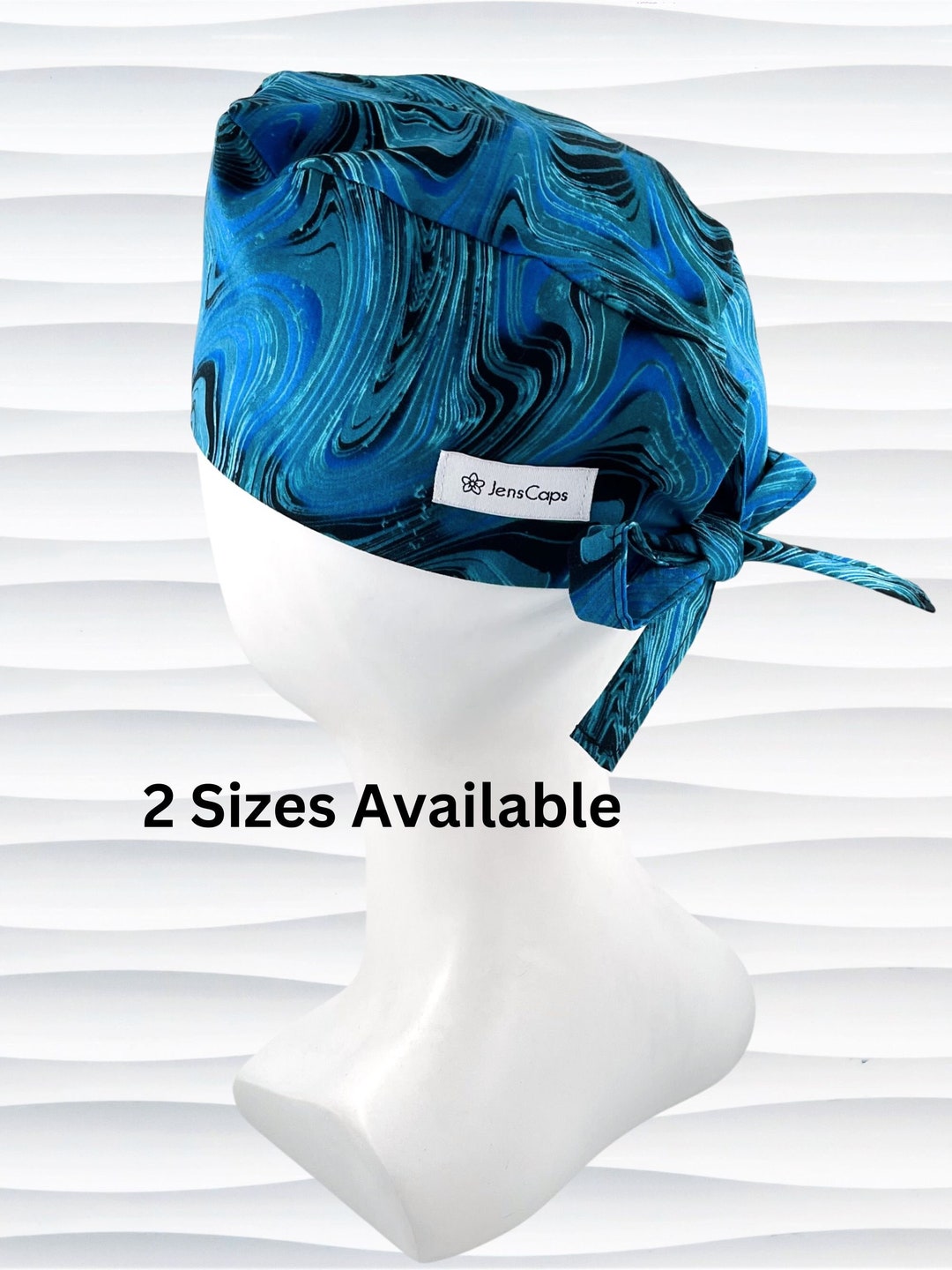 Waves Surgeon Style Scrub Cap,blue Black, 2 Sizes S/M or M/L, Men's ...