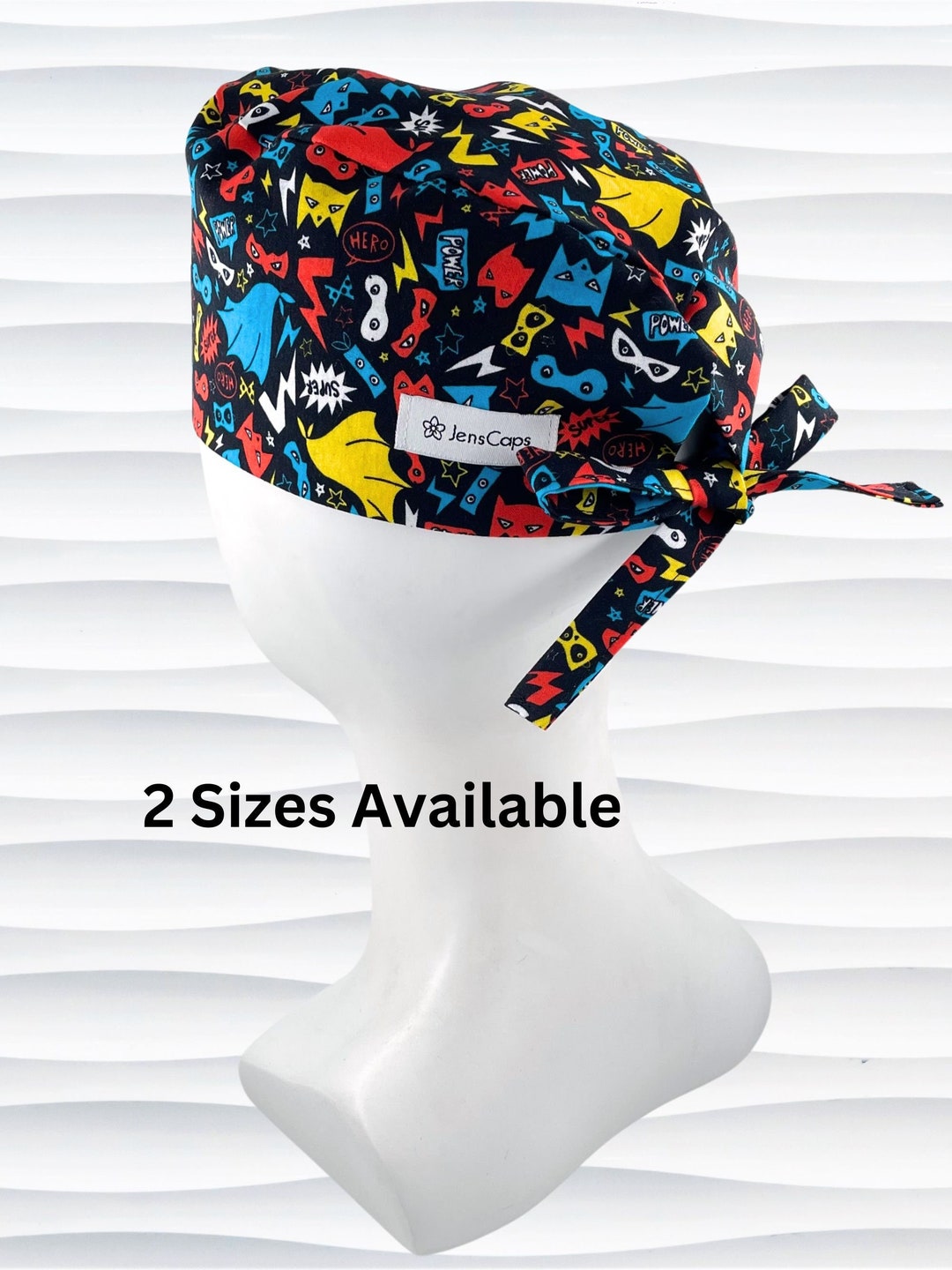 Heroes Surgeon Style Scrub Cap, Red Blue, 2 Sizes S/M or M/L, Men's ...