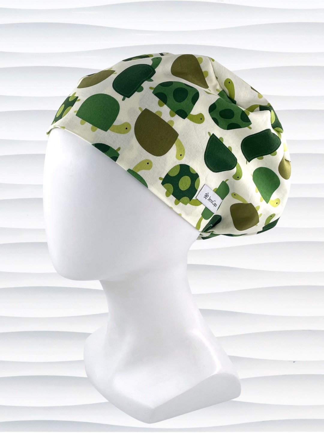 Turtles and Dots Pixie Euro Scrub Cap for Women, Red Orange Pink, Satin ...