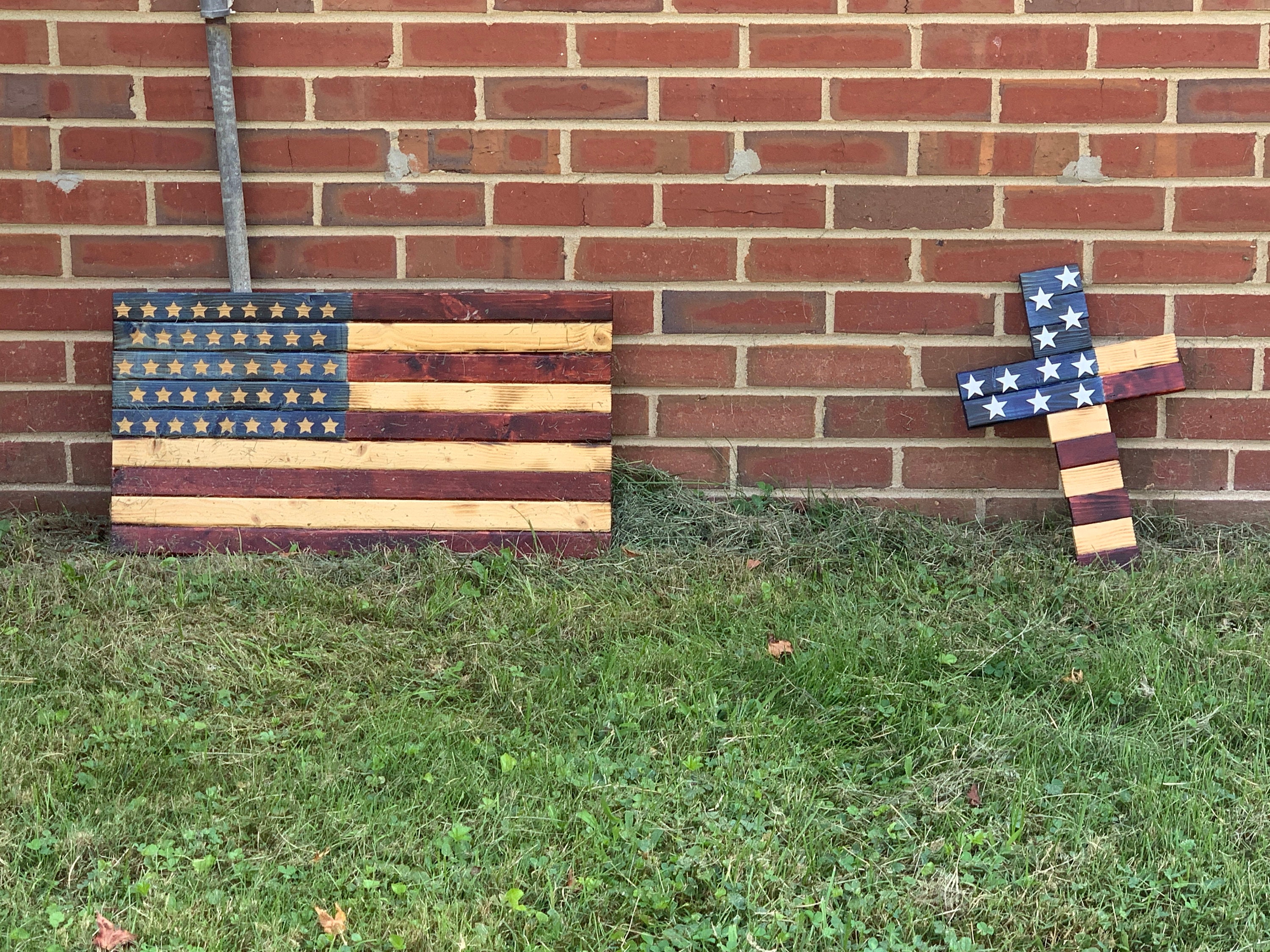 Rustic American Flag, Wooden Flag Sign, Veteran Made, Old Burned ...