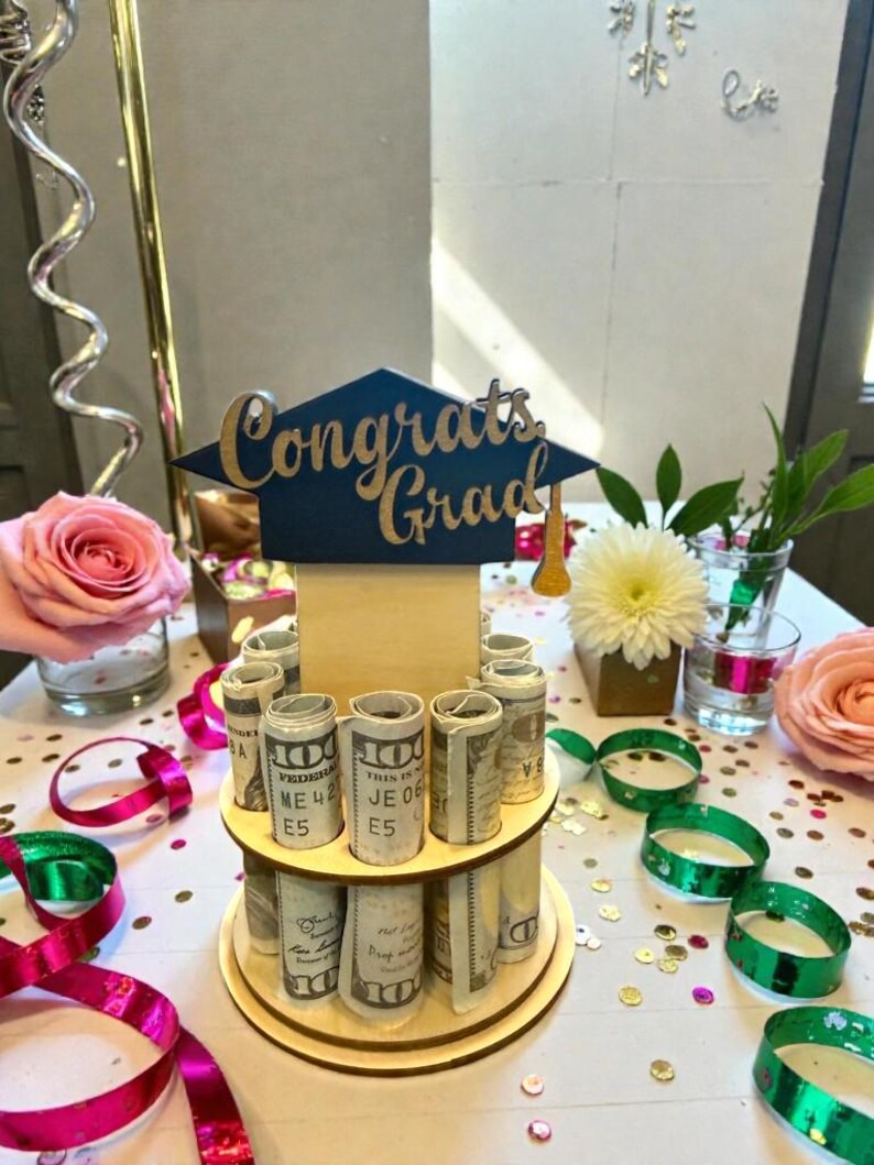 Graduation Money Tree – Handmade Wood Cash Holder – Class of 2026 Gift ...