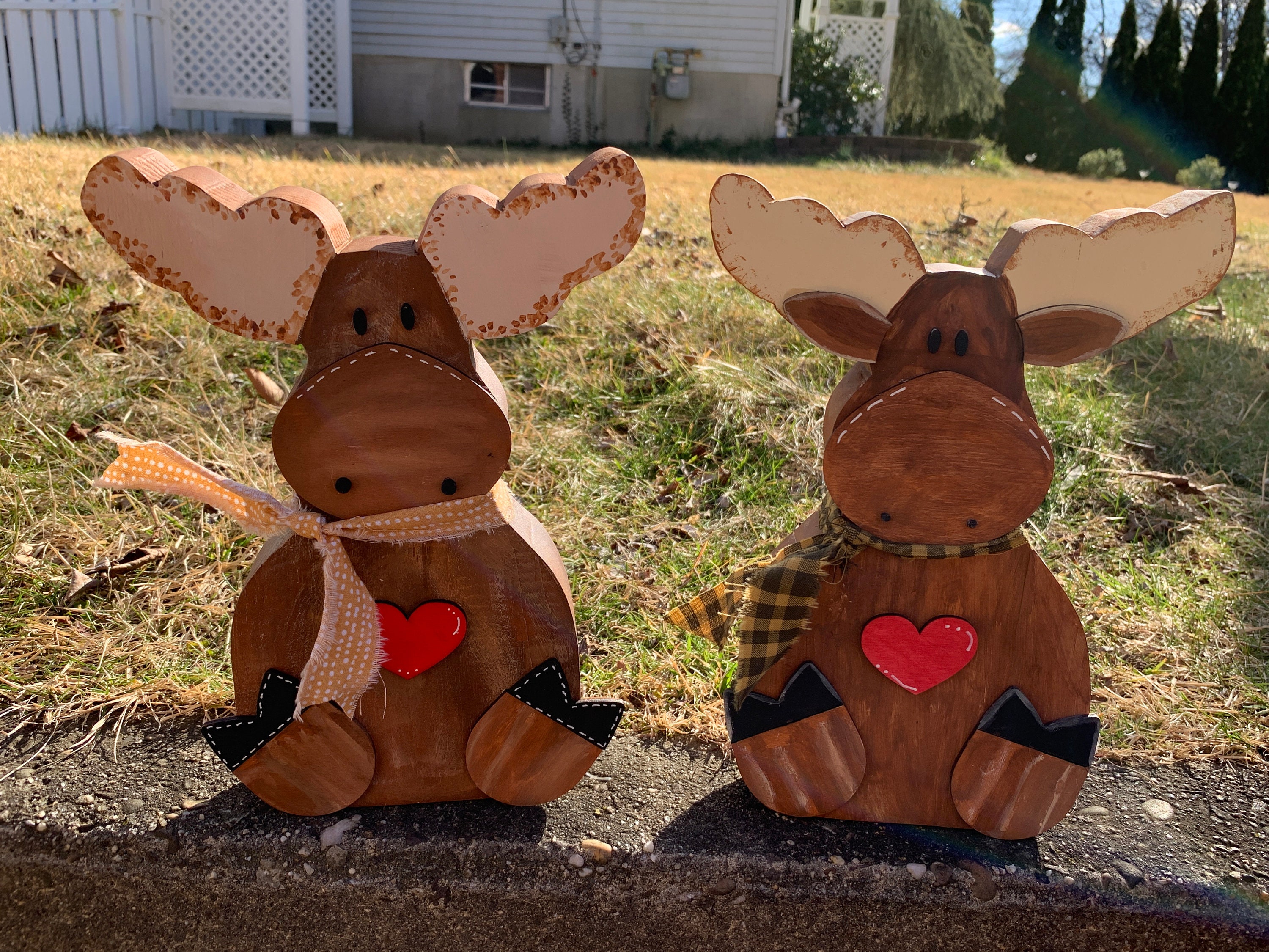 Moose Farmhouse Home Decoration, Wooden Moose, Farmhouse Moose, Brown ...