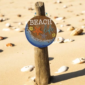 Beach Life Door Hanger – Coastal Summer Welcome Sign With Starfish ...
