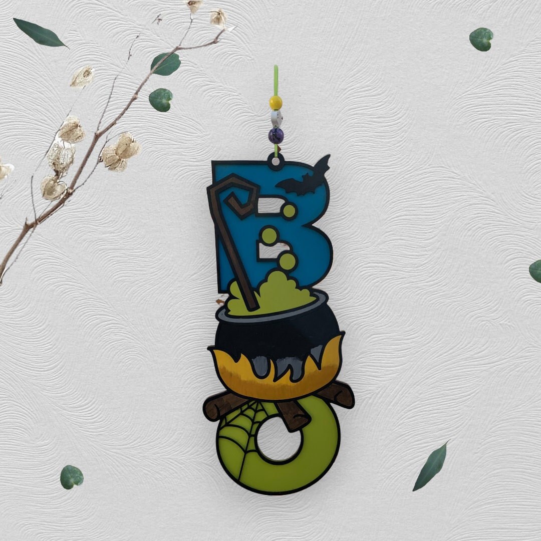 Cauldron Halloween Sign, Halloween Door Decor, Wood Sign, Halloween ...