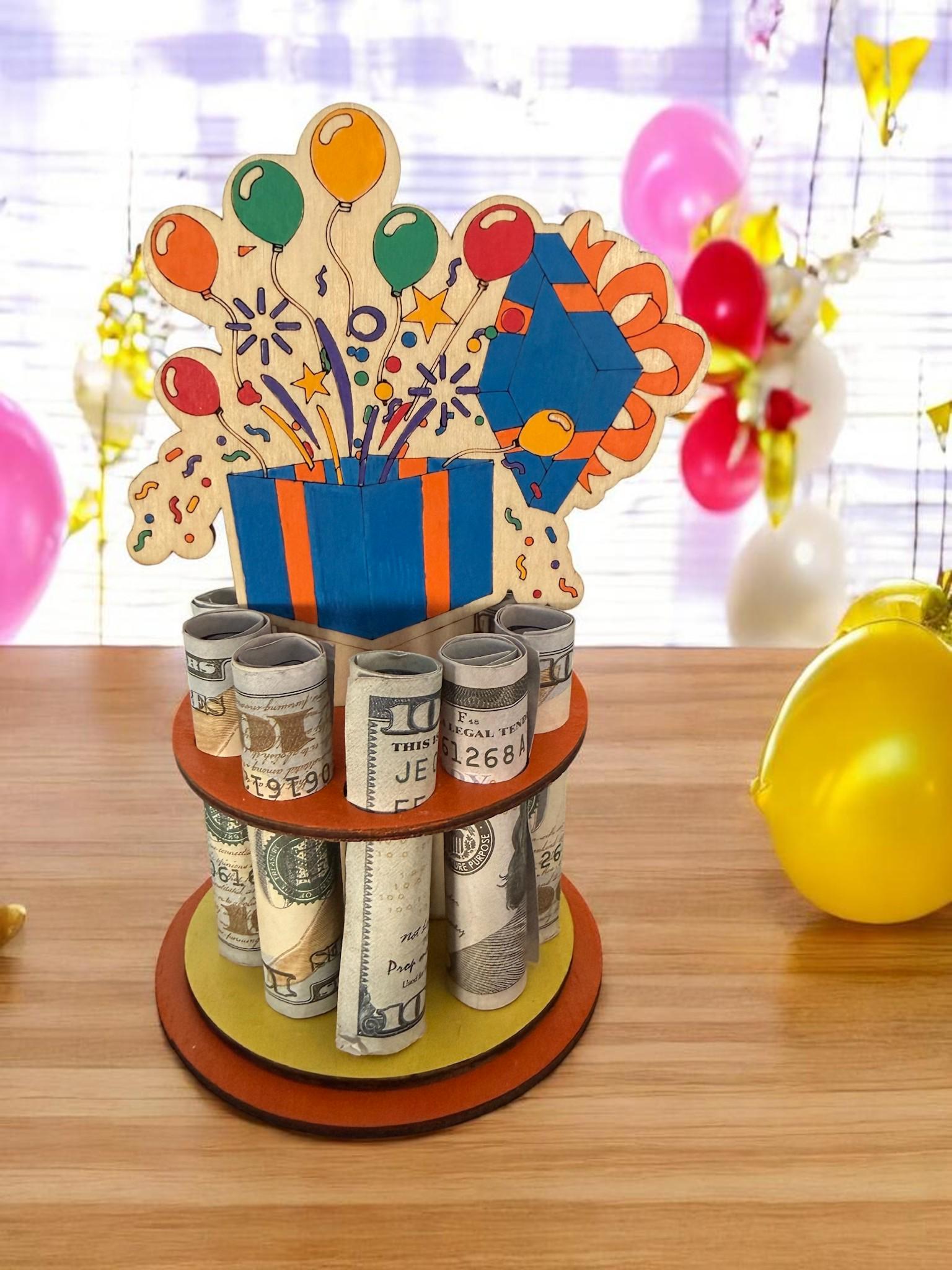Birthday Money Tree Gift – Handmade Wood Cash Holder – Fun Birthday ...