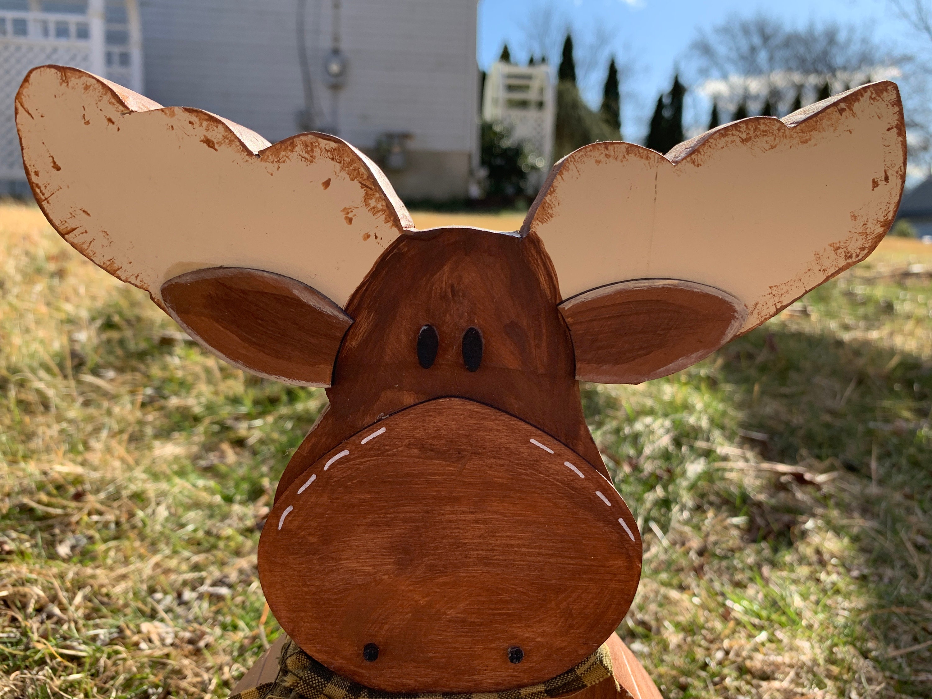 Moose Farmhouse Home Decoration, Wooden Moose, Farmhouse Moose, Brown ...