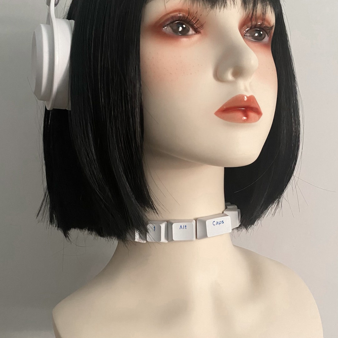Techwear Keycap Chokerhandmade Pvc Chokerbuckle Plastic - Etsy