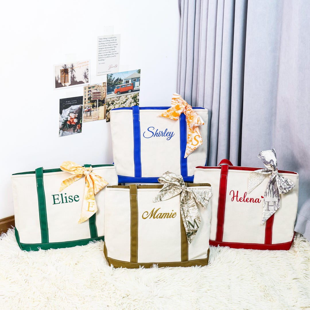 Personalized Embroidered Tote Bag/ Custom Canvas Tote Bag/ Bridesmaid ...