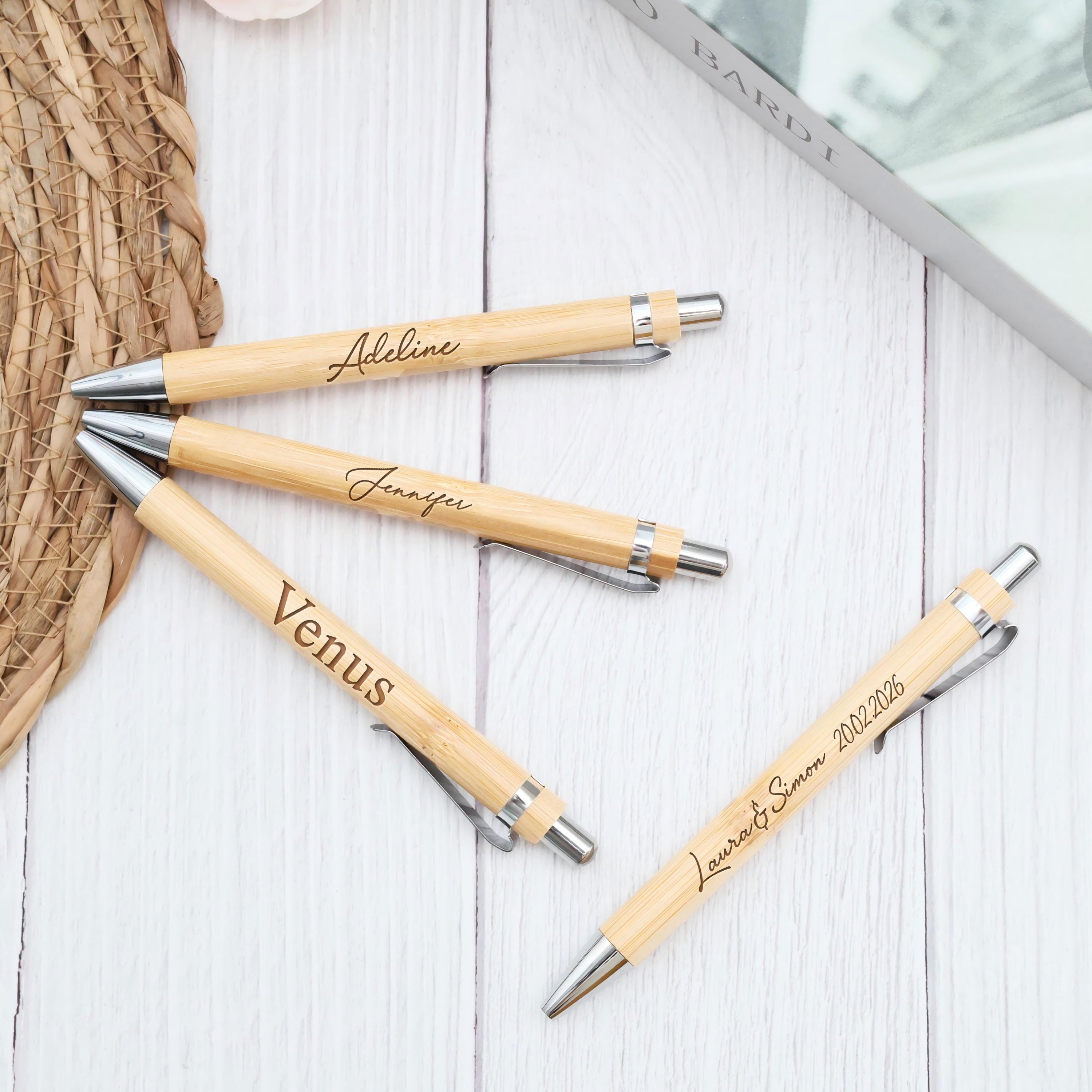 Personalized Bamboo Pen/ Engraved Pen/ Birthday, Colleague, Company ...