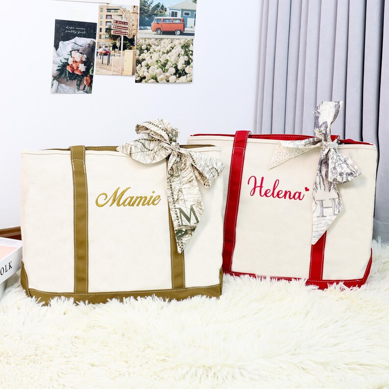 Personalized Embroidered Tote Bag/ Custom Canvas Tote Bag/ Bridesmaid ...