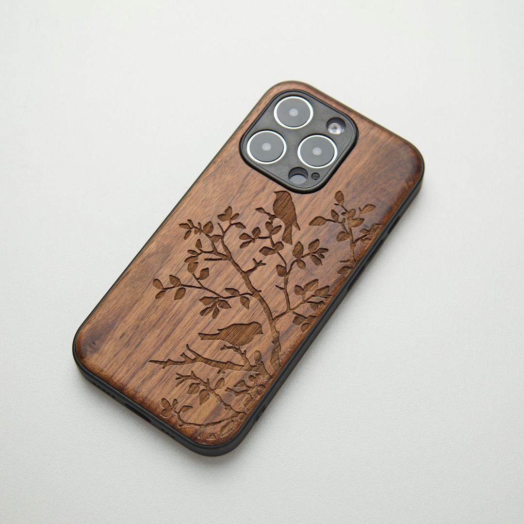Forest Tree Bird Wood Phone Case for iPhone 15 Pro Max, 14 Pro Max, 14 ...