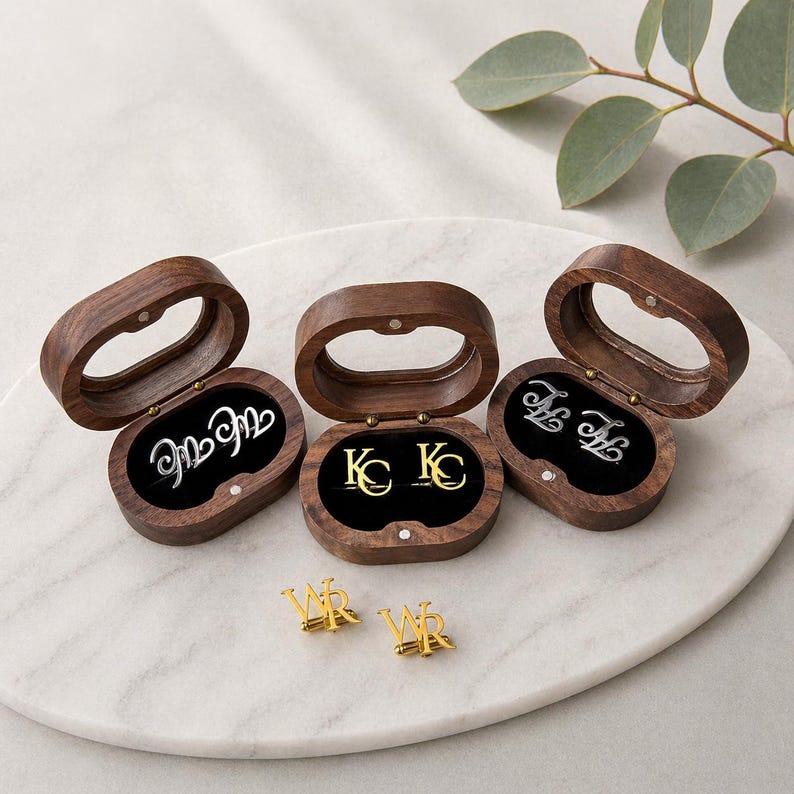 Personalized Initial Cufflinks/ Custom Mens Cuff Links/ Wedding ...