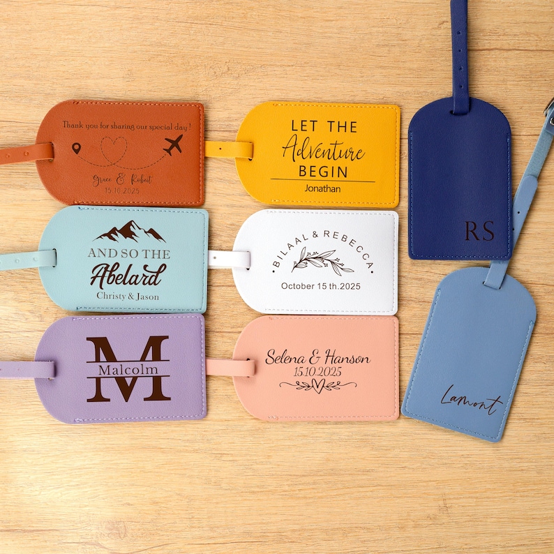 Personalized Leather Luggage Tag/ Custom Wedding Favors for Guests ...