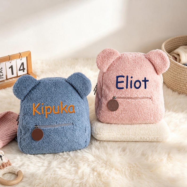 Personalized Fluffy Teddy Bear Bag for Kids/ Teddy Bear Backpack Bag ...