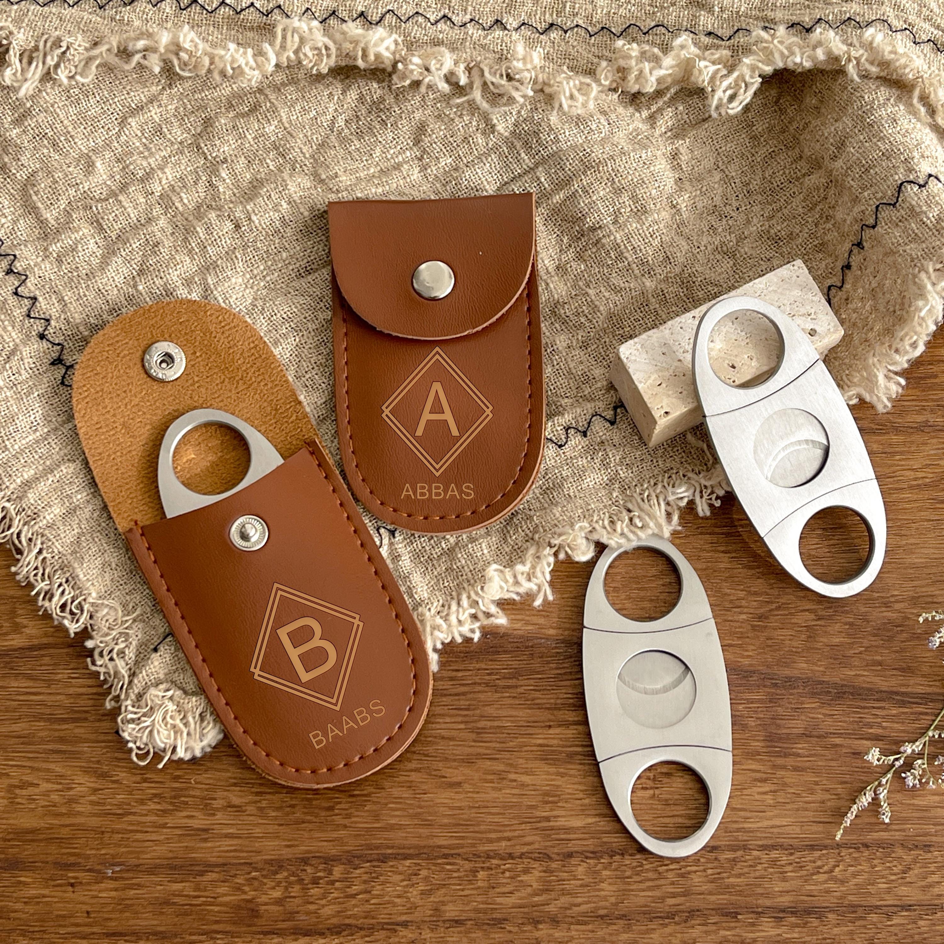 Personalized Engraved Cigar Cutter With Leather Case/gift for Dad ...