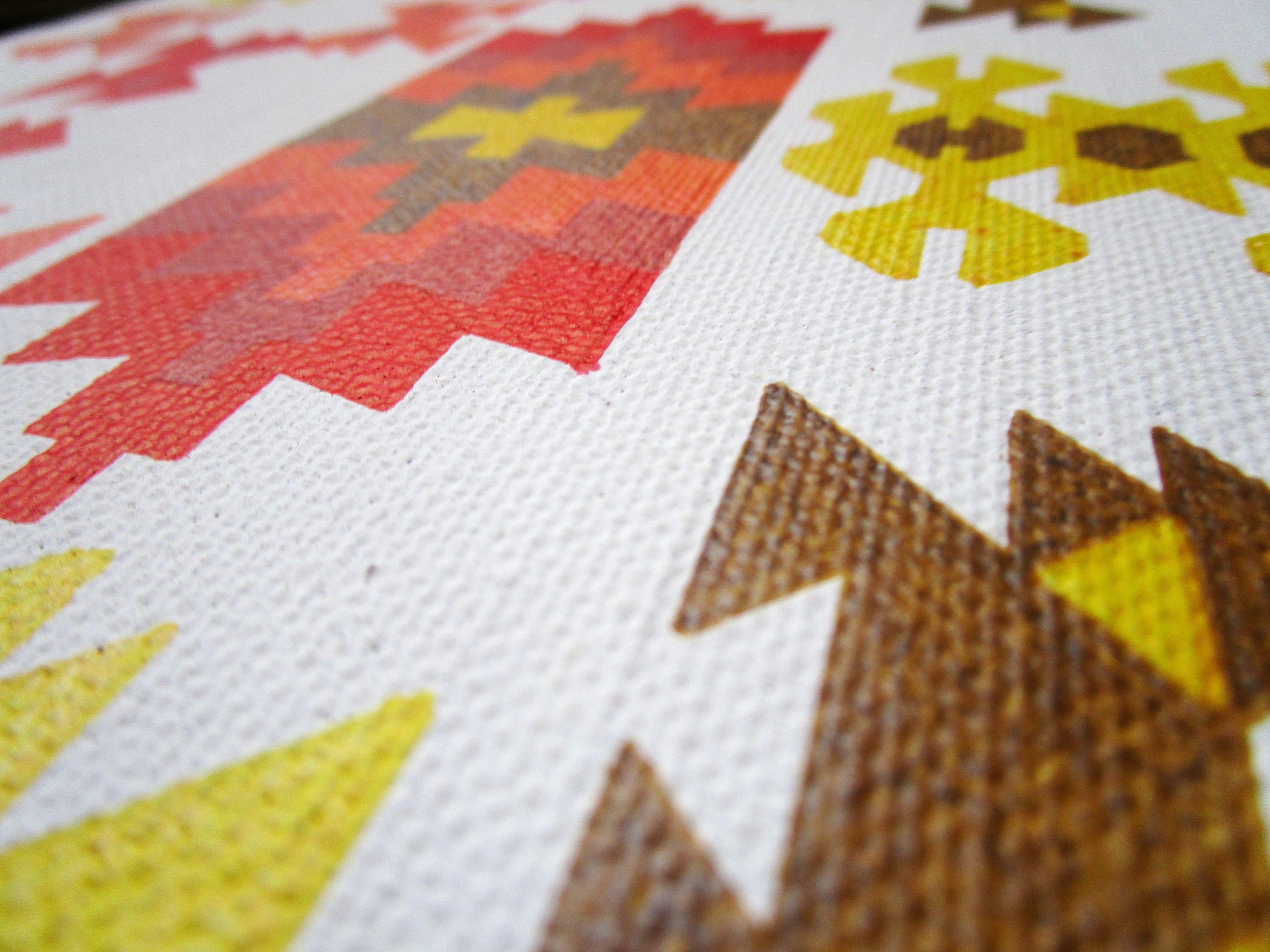 Hand Painted Inks Boho Painting Canvas Kit Paint Motifs - Etsy