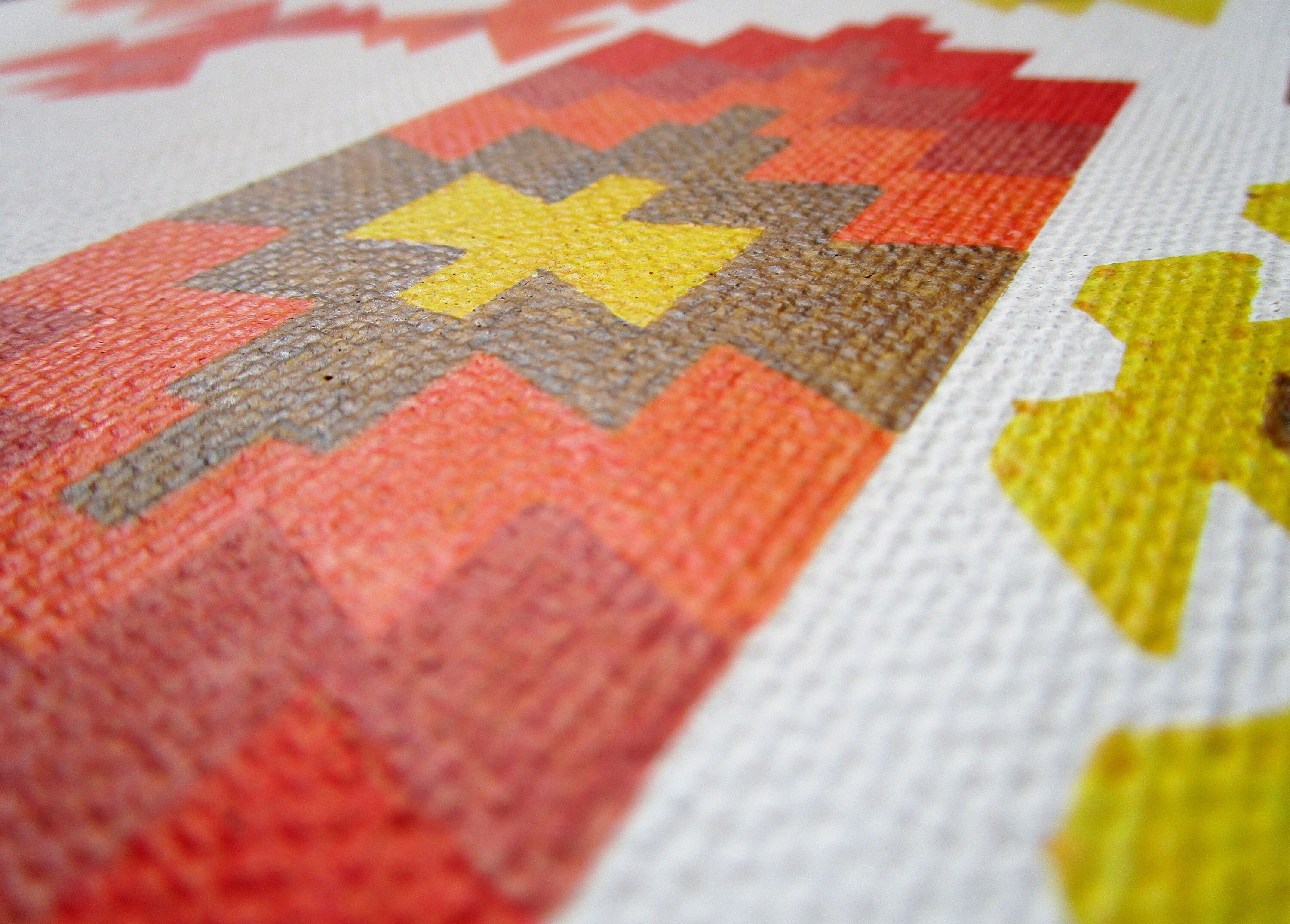 Hand Painted Inks Boho Painting Canvas Kit Paint Motifs - Etsy