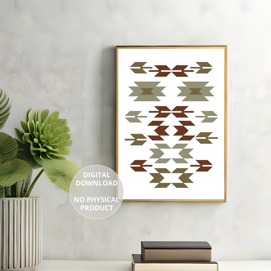 Aztec Wall Art, Printable Artwork, Navajo Interior, Indian Home, Rug ...