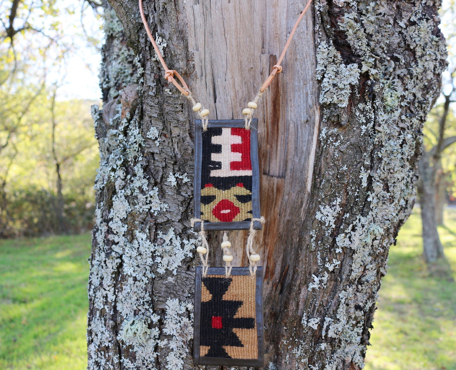 Navajo Loom Rug Necklaces, Wool Tapestry Handwoven Texas Kit, Farmhouse ...