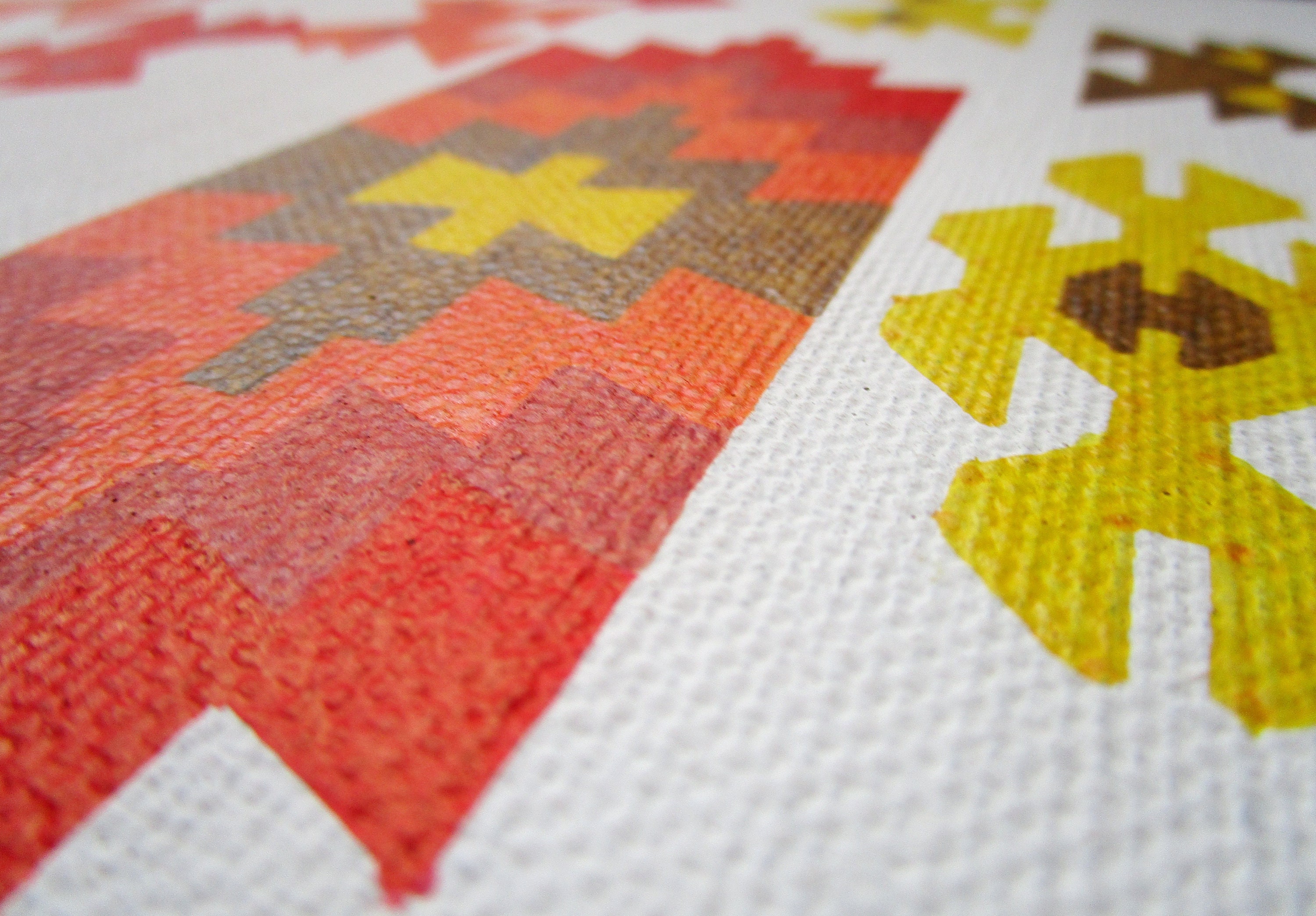 Hand Painted Inks Boho Painting Canvas Kit Paint Motifs - Etsy