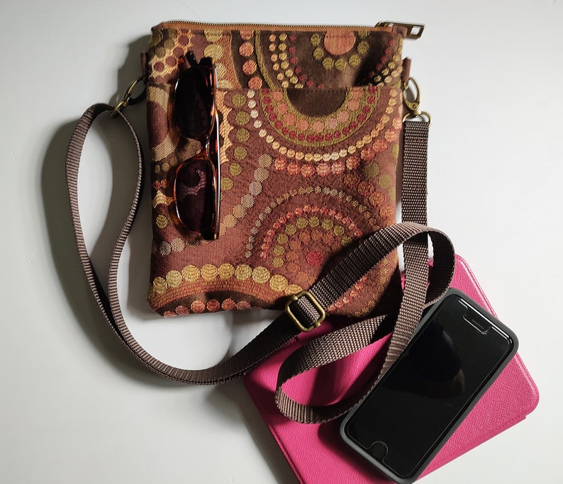 Tapestry Crossbody Bag, Tapestry Bag, Boho Bag, Brown Purse, Paisley ...