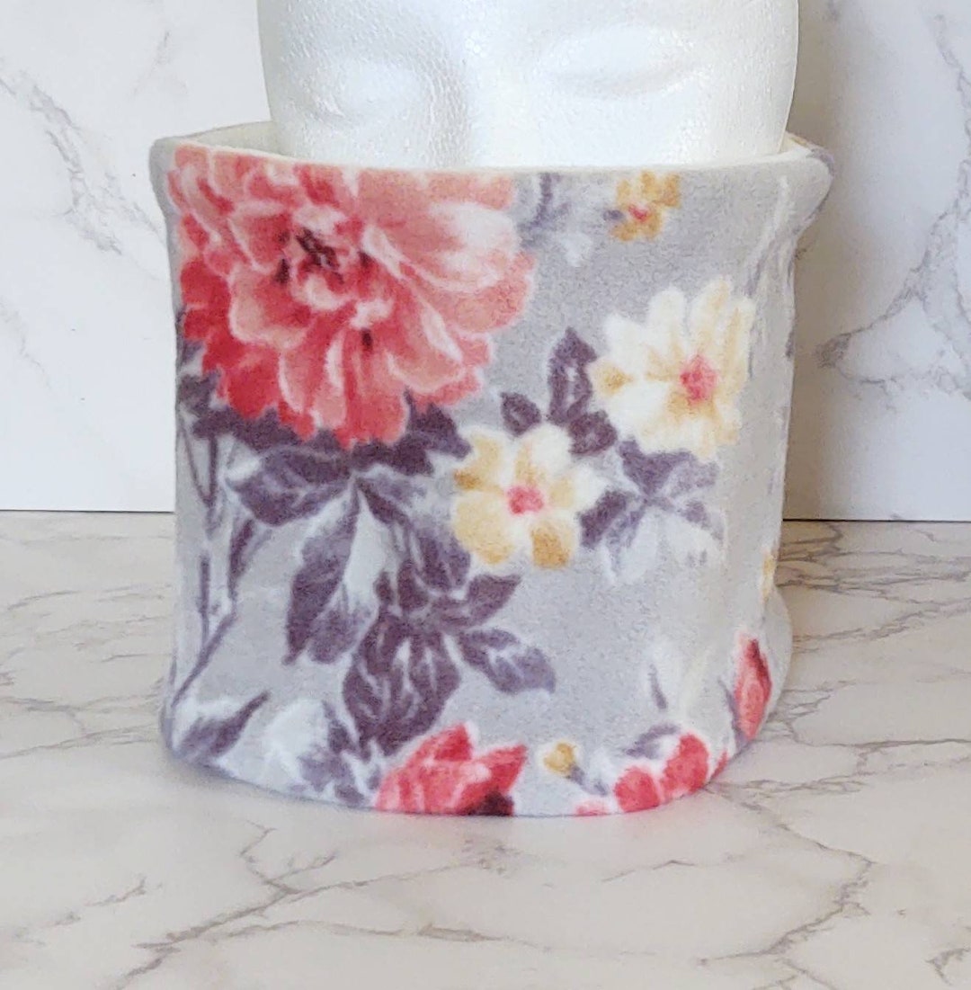 Reversible Fleece Neck Gator, Winter Neck Gaiter, Floral Gator, Fleece ...