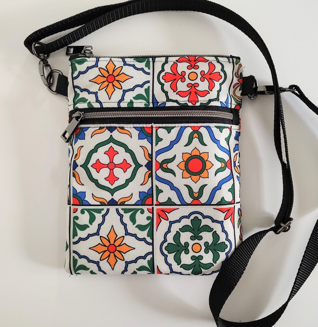 Ornamental Tile Crossbody Bag: Spring Purse With Adjustable Strap - Etsy